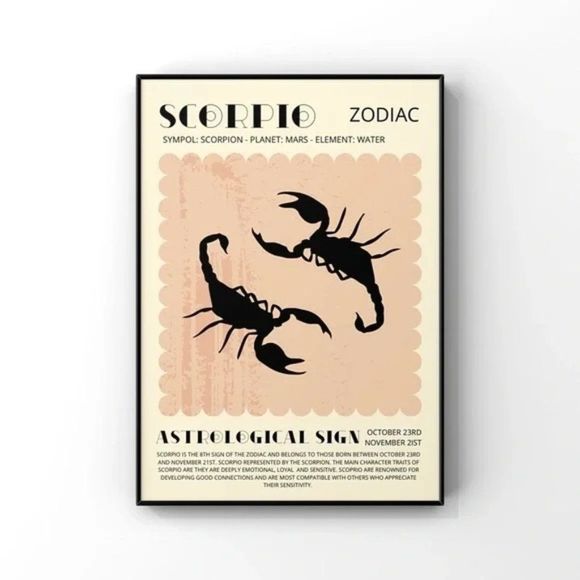 Triad Art & Design | Art | Scorpio Zodiac Poster Horoscope ...